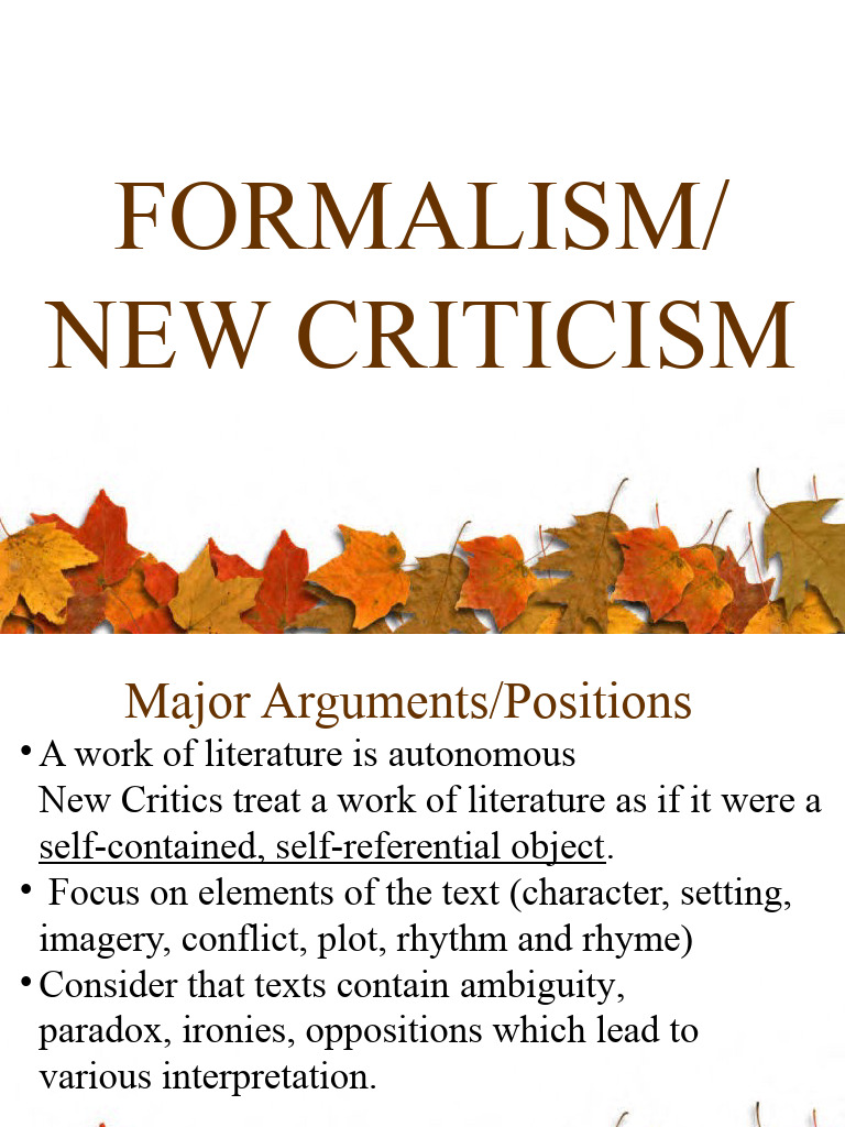 New Criticism and Formalism PPT - PPT - 20240224 - 120834 - 0000 | PDF ...