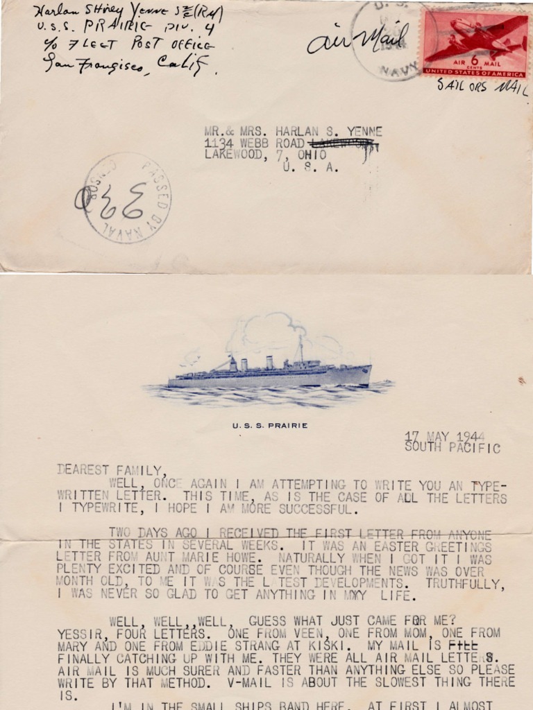 Personal Letter from U.S. Sailor | PDF