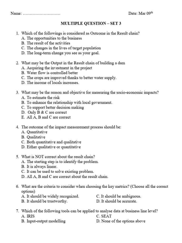 MCQ 3 | PDF | Quantitative Research | Qualitative Research
