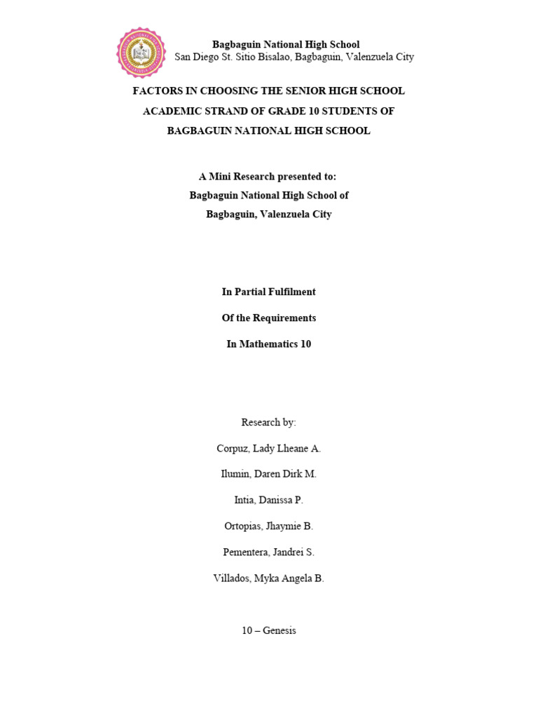Factors Influencing SHS Strand Choices | PDF