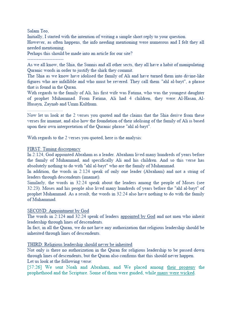 Ahl Al-Bayt | PDF | Ahl Al Bayt | Shia Islam