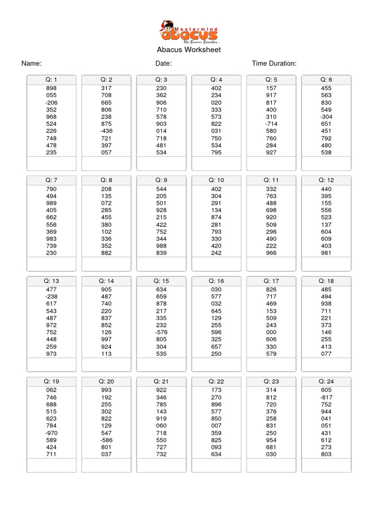 Addition Subtraction 50 | PDF