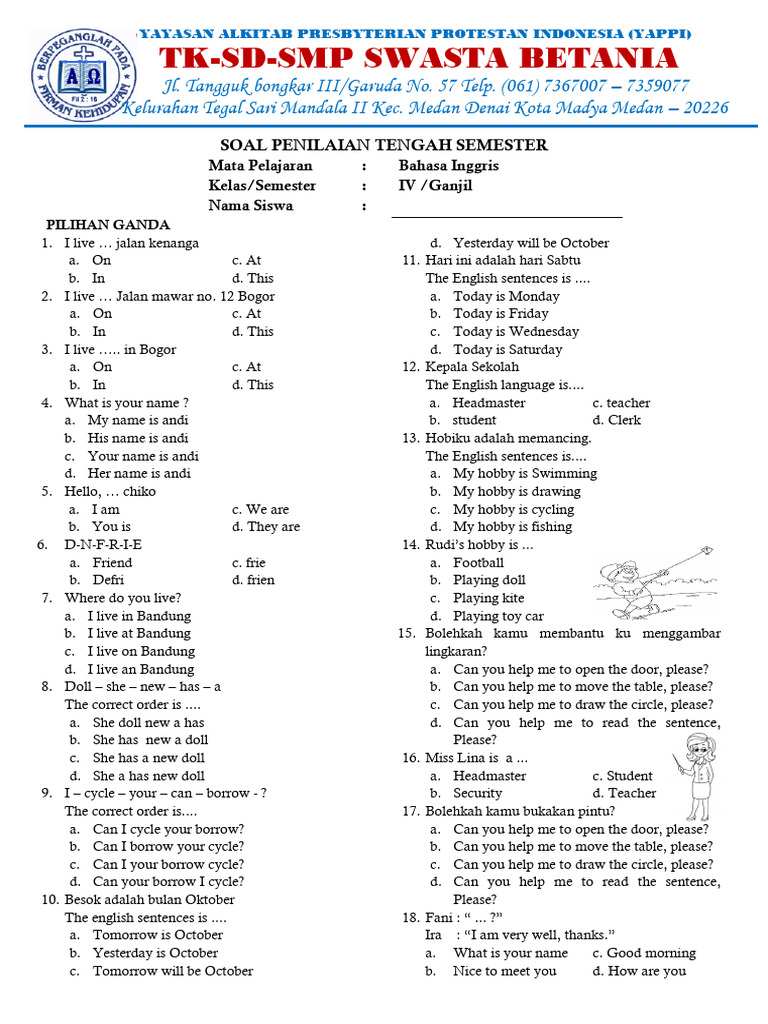 Bahasa Inggris Kelas IV | PDF
