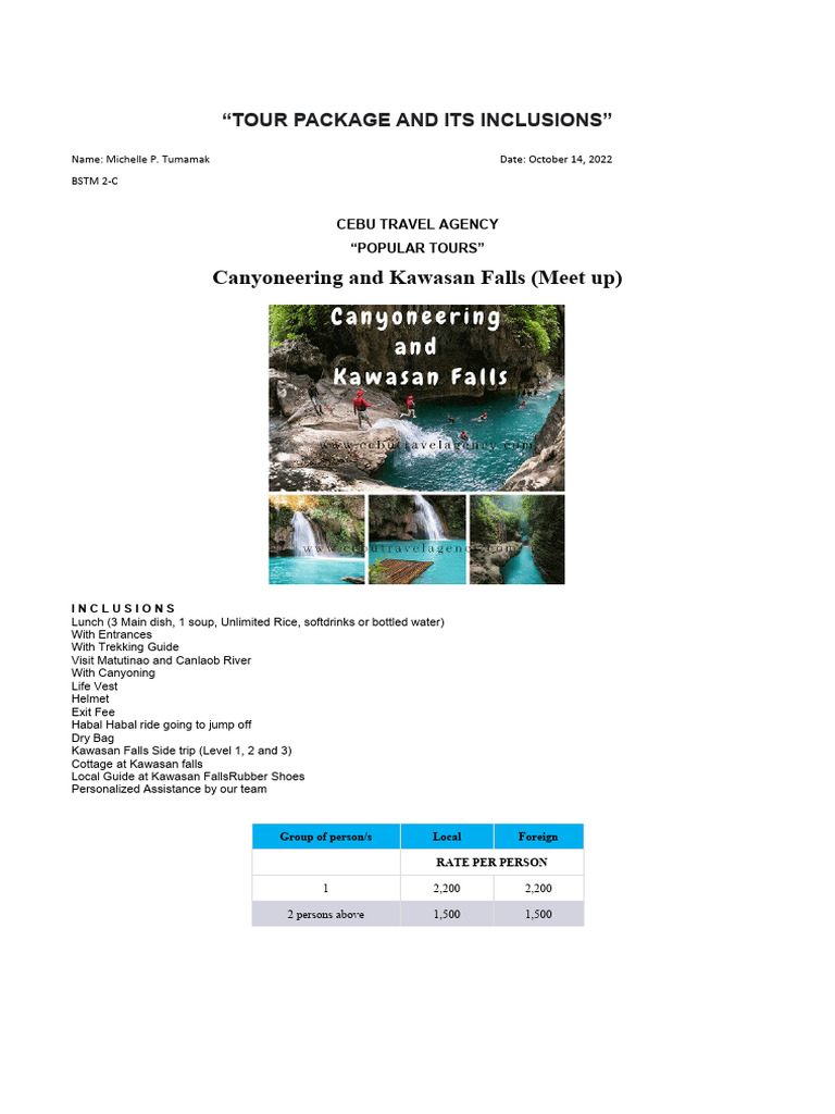 Cebu Adventure Tours: Canyoneering, Whale Sharks & More | PDF | Cebu