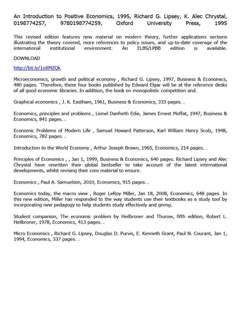 An Introduction To Positive Economics | PDF | Economics | Science