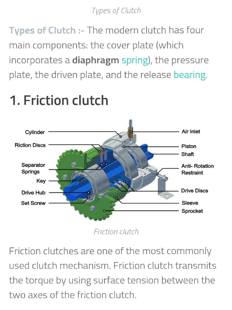 Types of Clutch | PDF