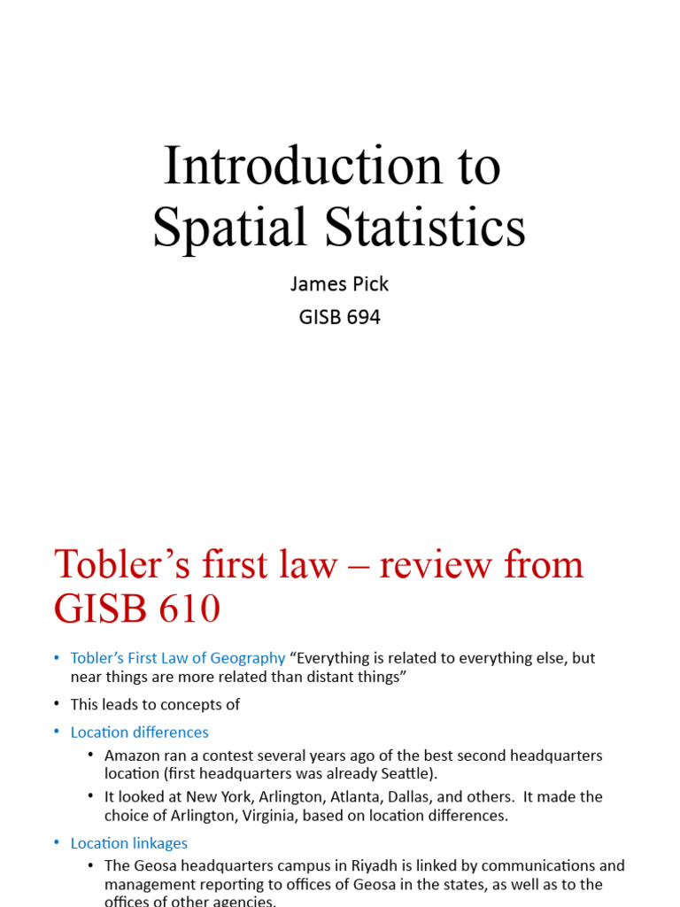 Introduction To Spatial Statistics - Chap 1 in Bennett-Vale Book - 9!30!23 | PDF | Standard ...