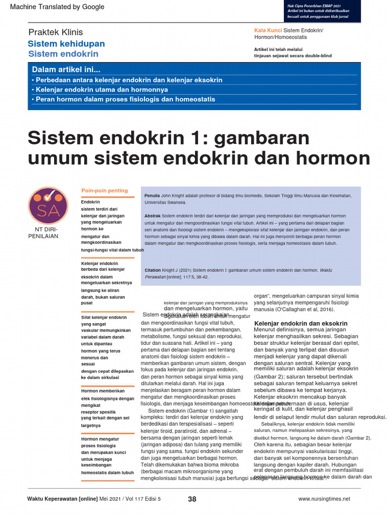 Endocrine System 1 Overview of The Endocrine System and Hormones | PDF