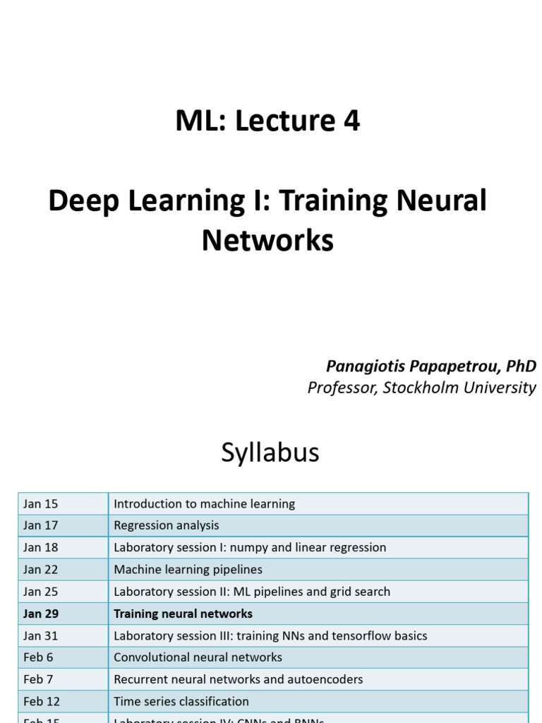 Lec4 TrainingNeuralNets | PDF