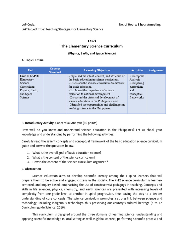 LAP 3 Teaching Strategies | PDF