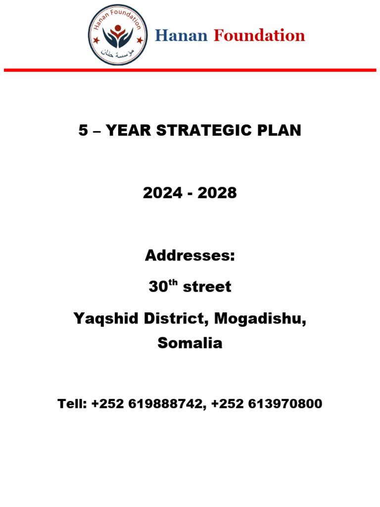 5 - Year Strategic Plan 2024 - 2028 | PDF | Wash | Sustainability