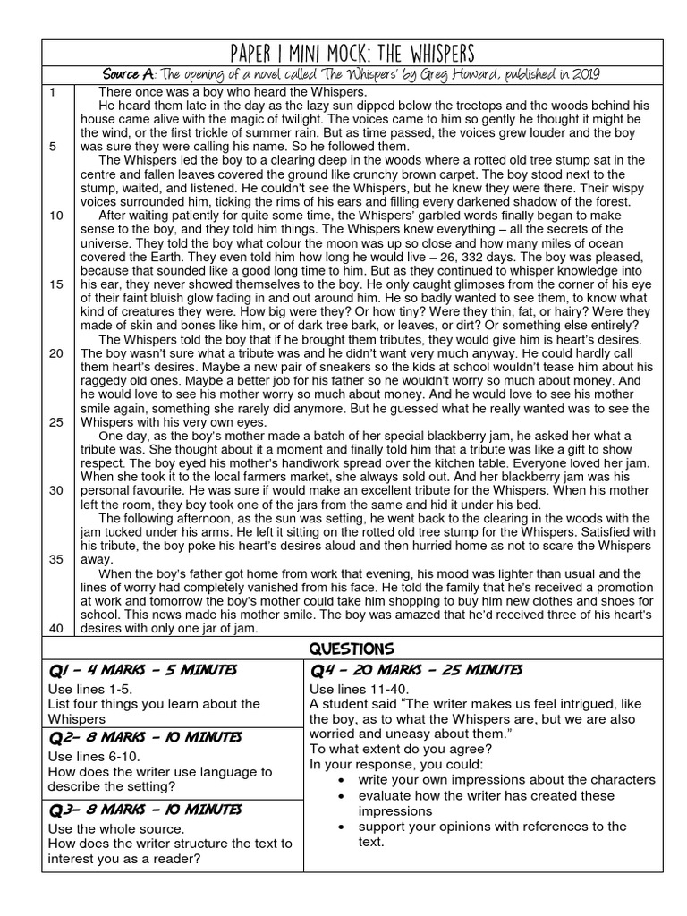 Paper 1 Mini Mocks | PDF