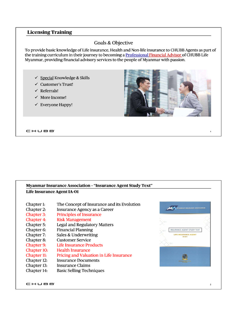 Basic Knowledge of Life Insurance, Chapter 1 | PDF