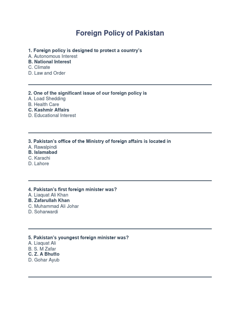 Pakstudies 50 Mcqs With Ans | PDF | Pakistan | Nawaz Sharif