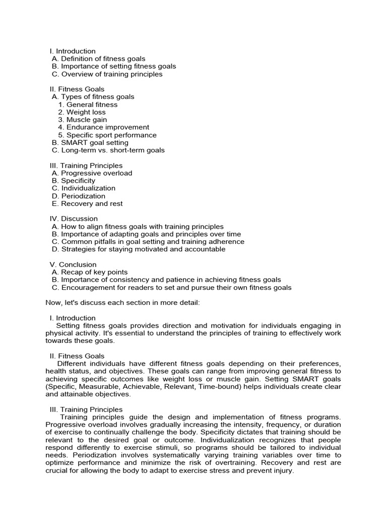 Fitt Training Principle PE and Health Grade 11 With Quiz | PDF