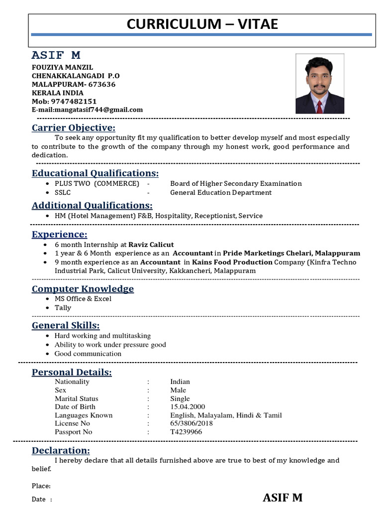 Asif CV | PDF