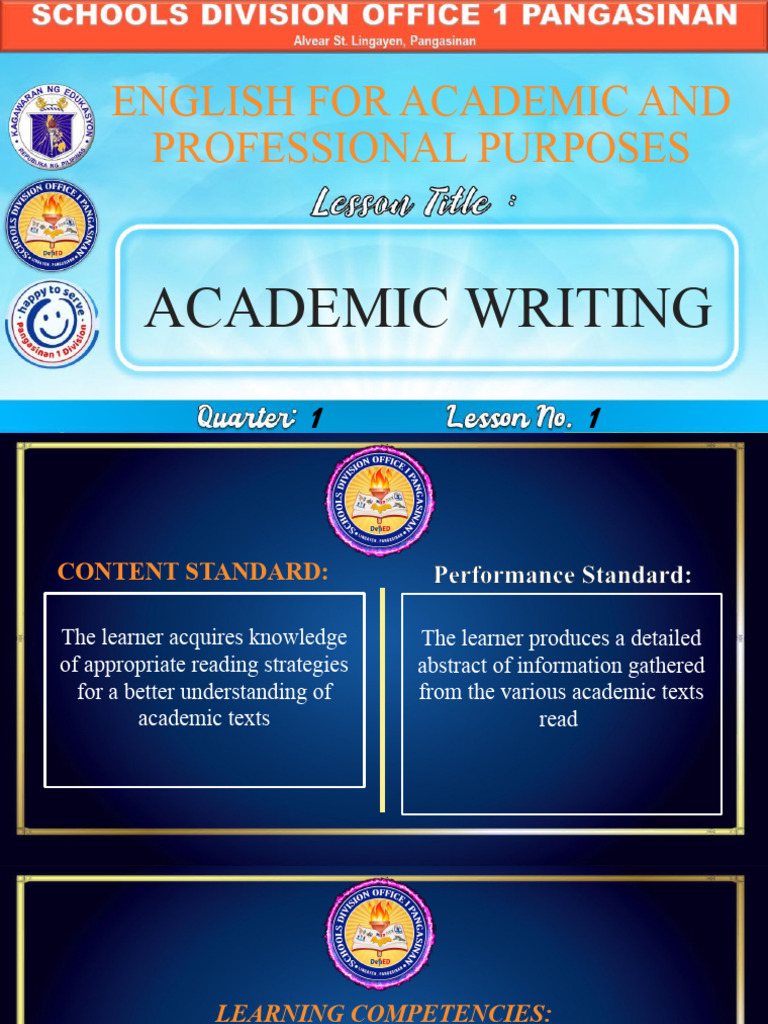 Q1 Wk2academic Writing Students Pdf Learning Knowledge