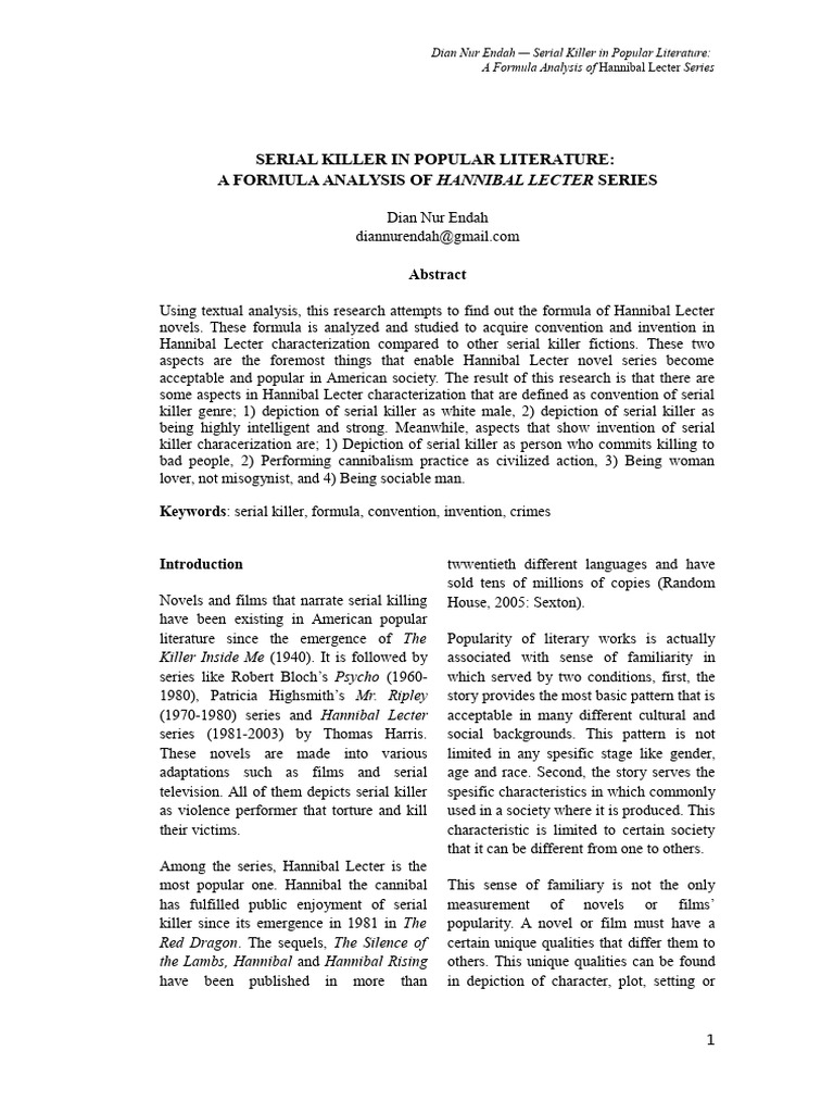 Analysis Hannibal NBC | PDF