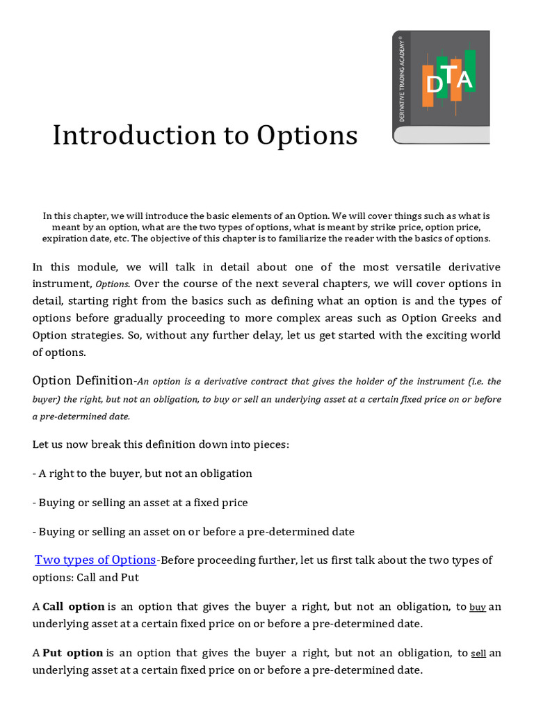Introduction To Options & Open Interest PDF | PDF | Option (Finance ...