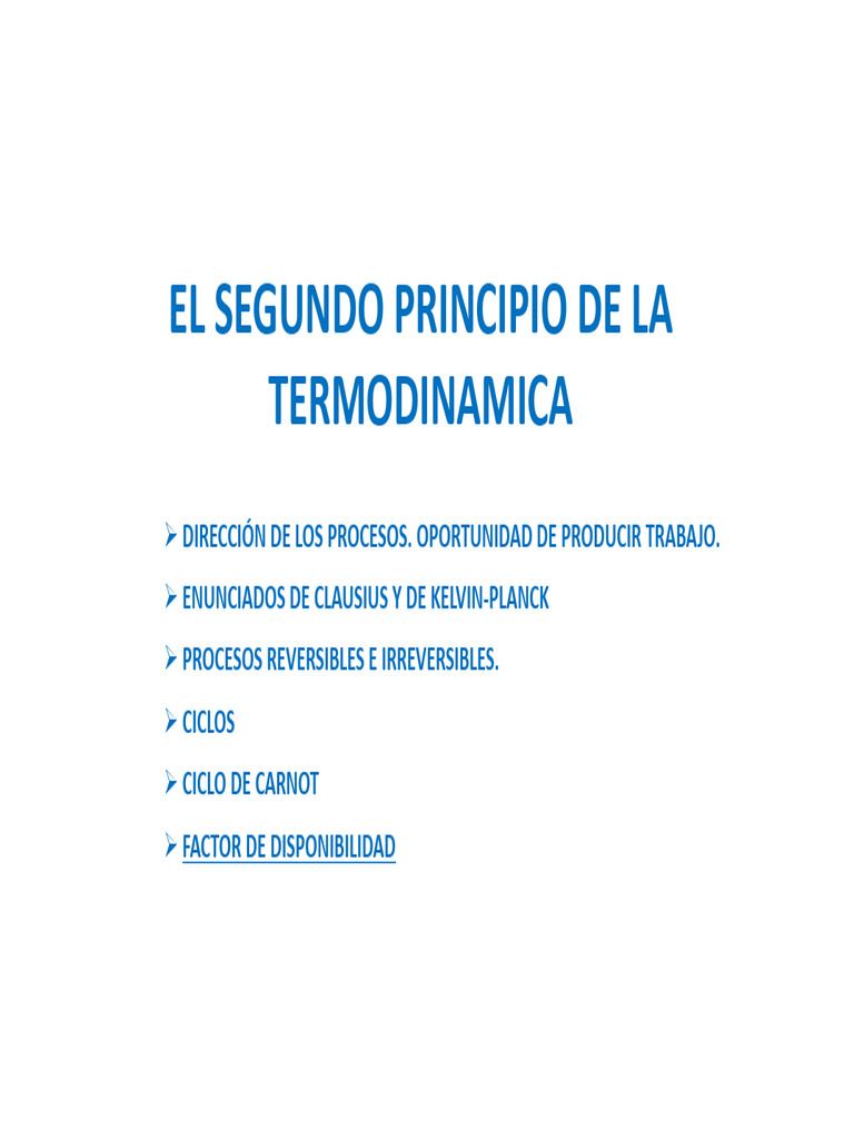 Tema 5 El Segundo Principio | PDF
