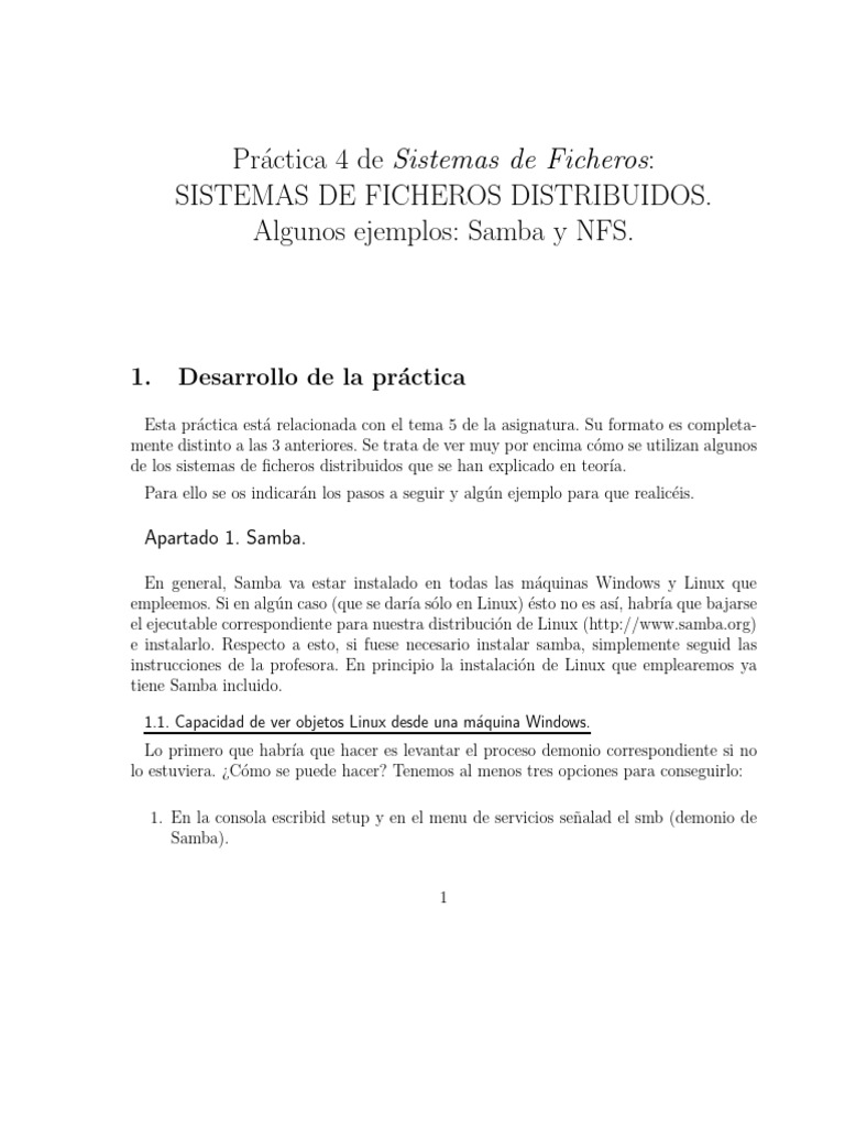 Samba y NFS | PDF | Protocolo de transferencia de archivos | Archivo de computadora