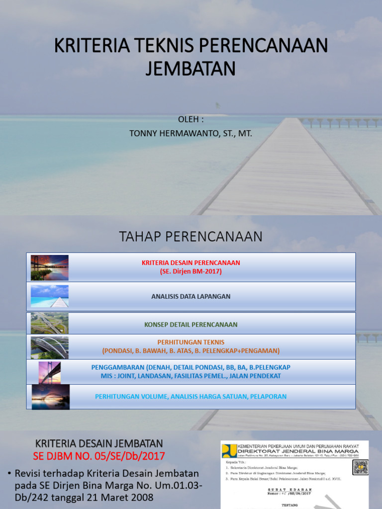 Kriteria Teknis Perencanaan Jembatan | PDF