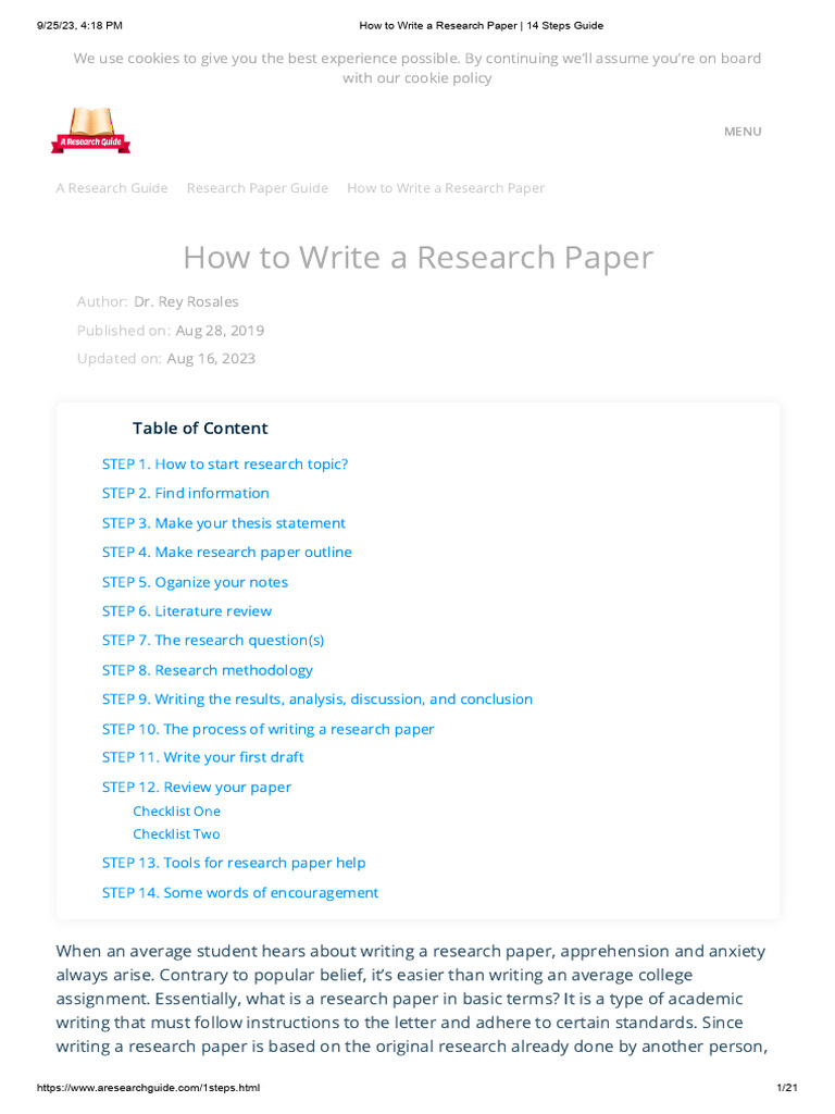 How To Write A Research Paper - 14 Steps Guide | PDF
