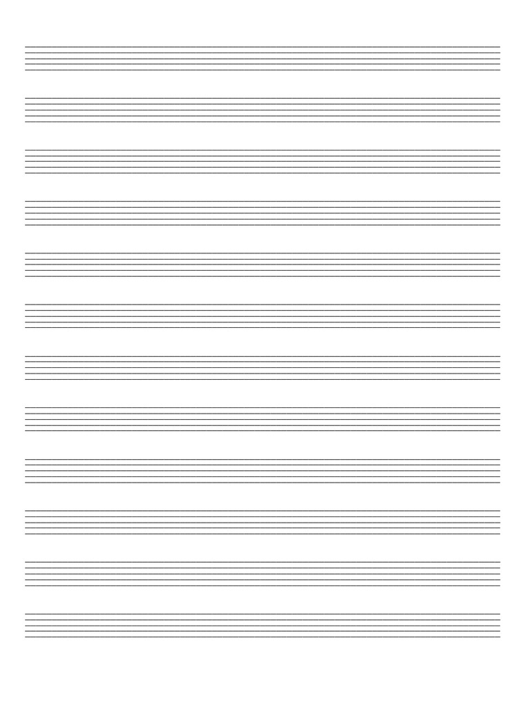 12-Portées-Grandes Lignes (Papier À Musique) | PDF