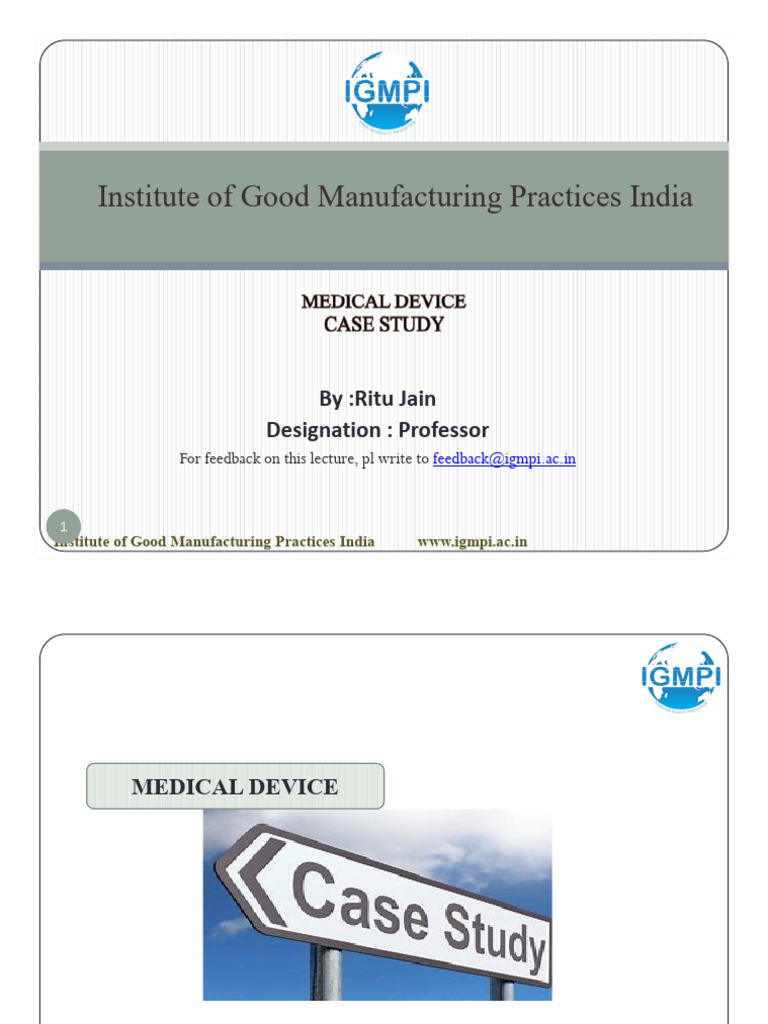 Medical Device Case Study | PDF | Medical Device | Food And Drug Administration