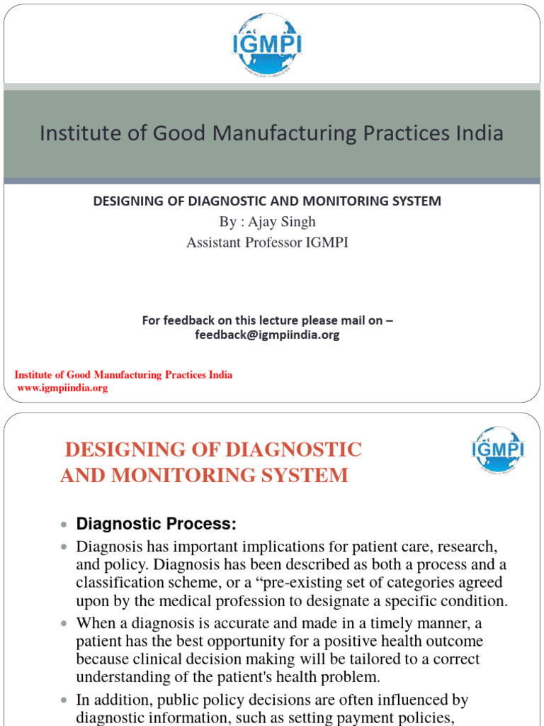 Designing of Diagnostic & Monitoring System | PDF | Medical Diagnosis | Pathology