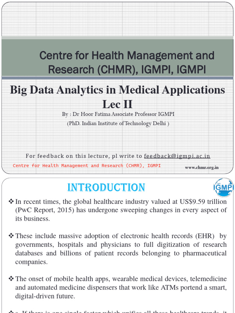 Big Data in Medical Applications Lec II | PDF