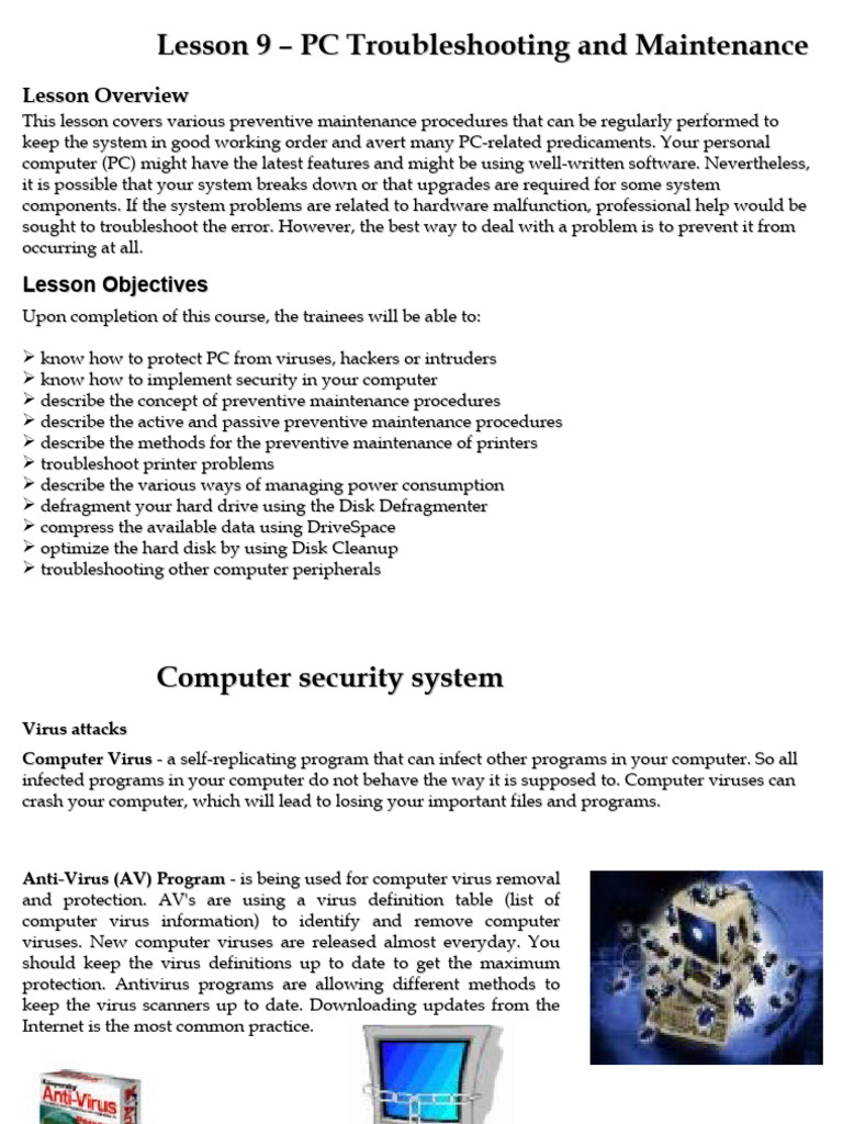Technical Lesson 9 | Download Free PDF | Antivirus Software | Computer Virus