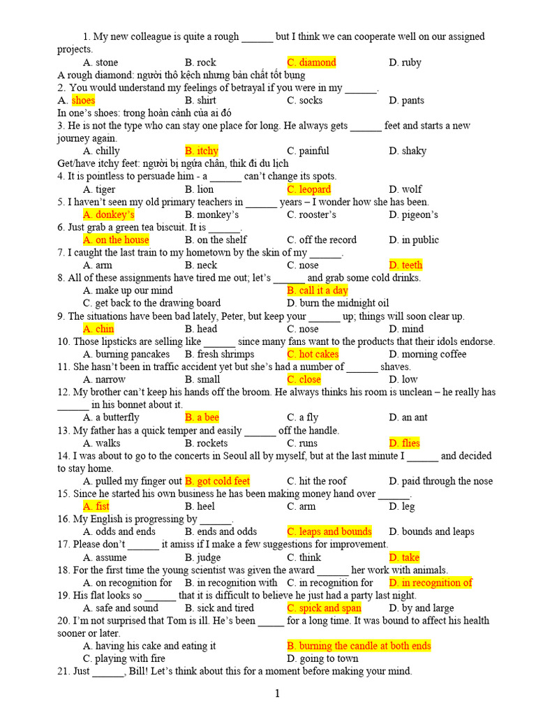Idioms and Expressions in Context | PDF