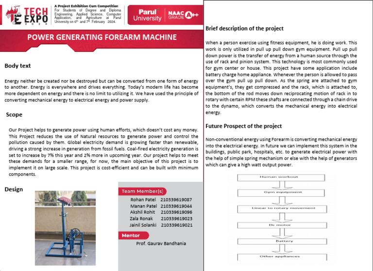 Power Generating Forearm Machine English | PDF | Electricity Generation ...