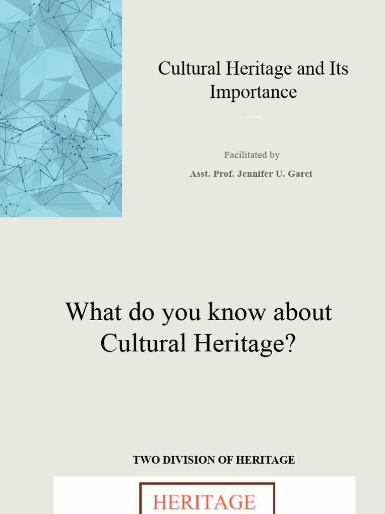 Cultural Heritage | PDF | Cultural Heritage | Cultural Education