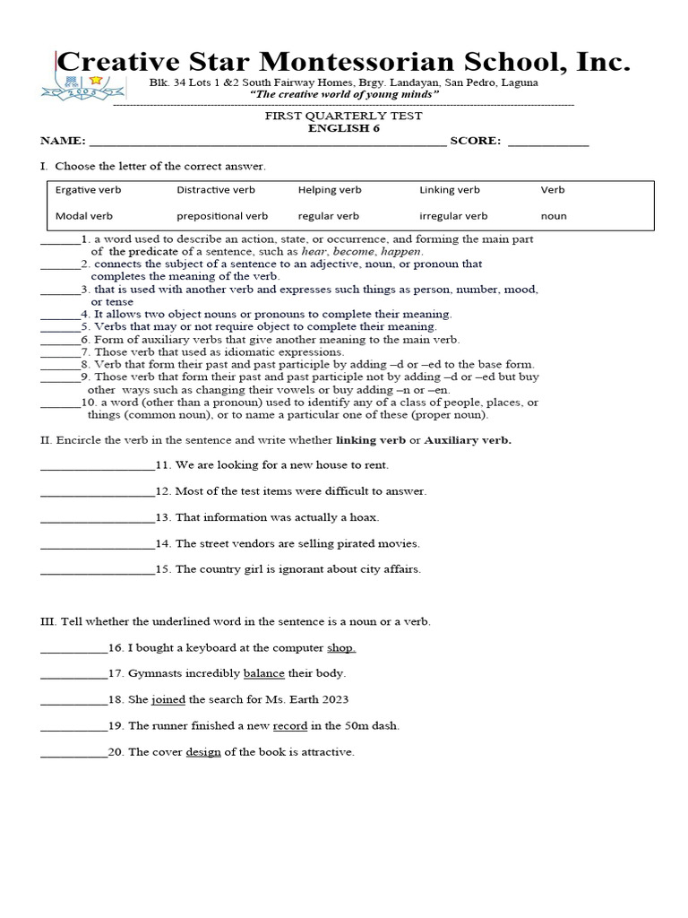 Creative Star Montessorian School | PDF
