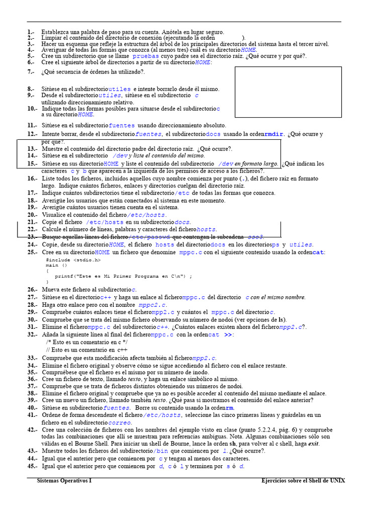 Practica Shell de UNIX | PDF | Archivo de computadora | Sistema de archivos