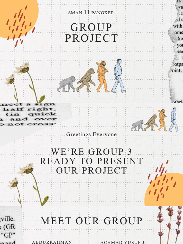 White and Yellow Modern Minimalist Grid Paper Evolution Group Project ...