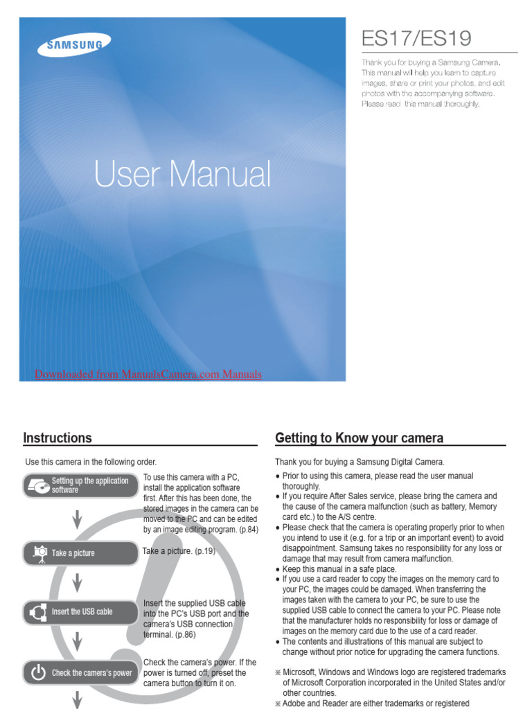 Samsung ES17 | PDF | Camera | Computing
