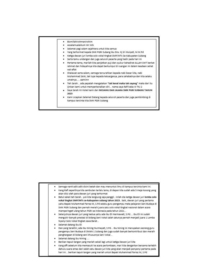 Cue Card Lomba | PDF