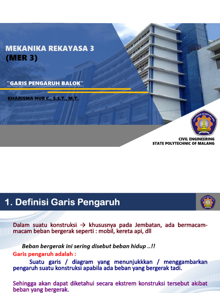 Garis Pengaruh pada Balok Sederhana | PDF