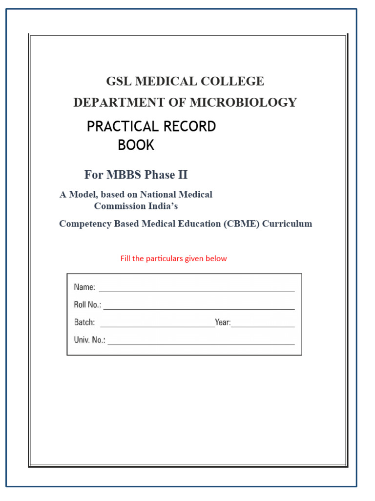 CBME Microbiology Practical Record Apurba Sastry | PDF | Infection ...