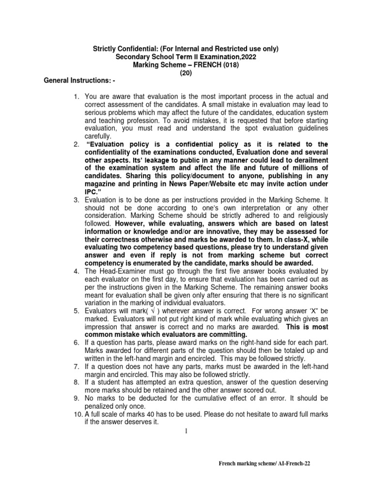 French 2 | PDF | Evaluation | Standardized Tests