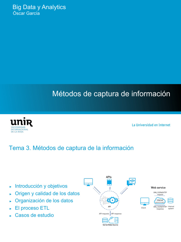 Métodos de Captura de Datos en Big Data | PDF | Big Data | Almacén de datos