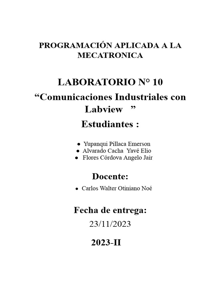 LABORATORIO 10 - Comunicaciones Industriales Con Labview Con Labview ...