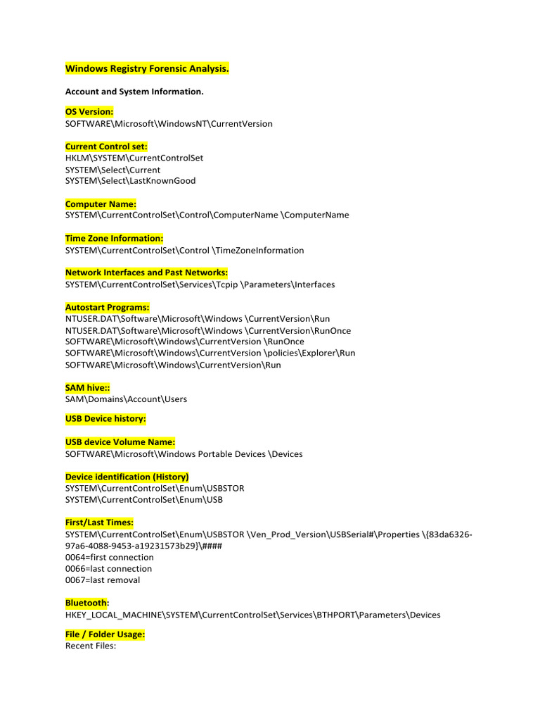 Windows Registry Forensics | PDF | Microsoft Windows | Windows Registry