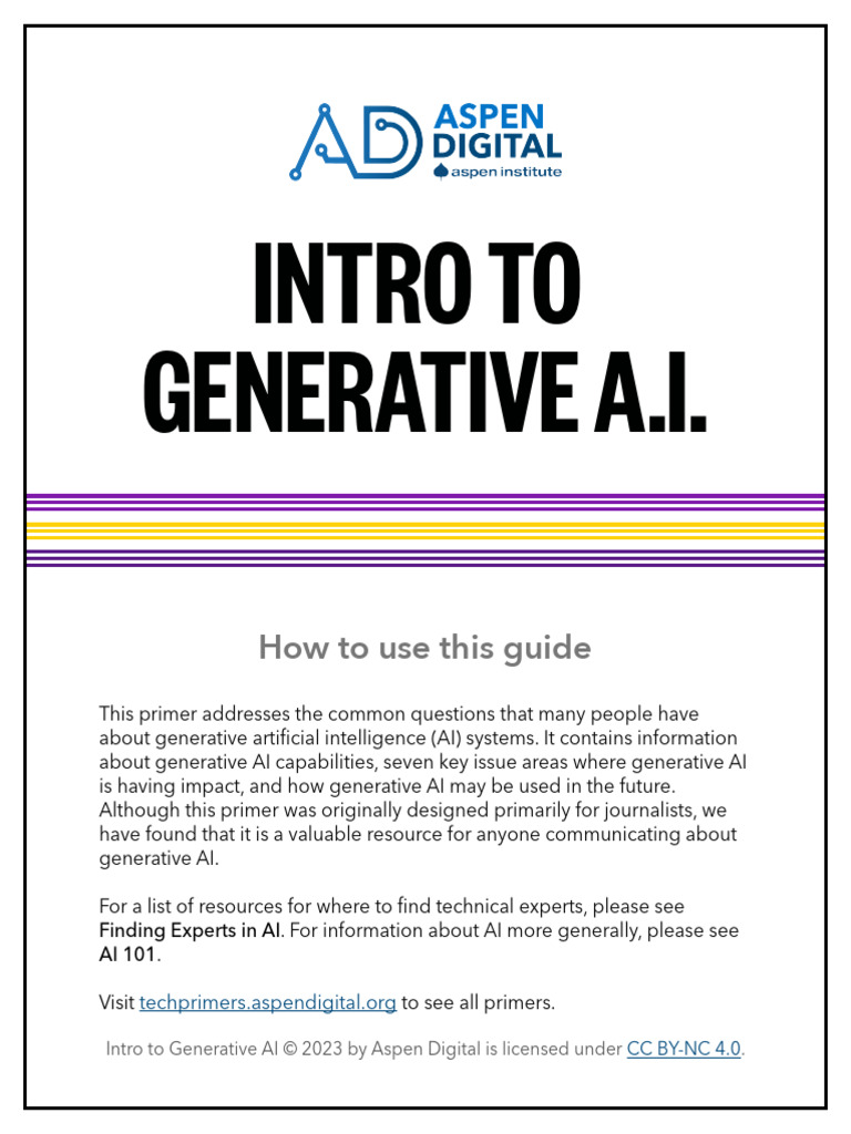 2023 Intro To Generative Ai | PDF