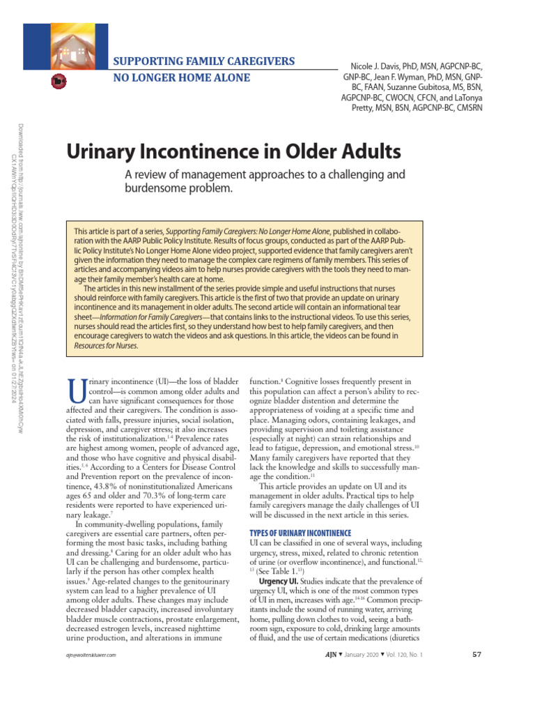 Urinary Incontinence Care Guide | PDF | Urinary Incontinence | Urination