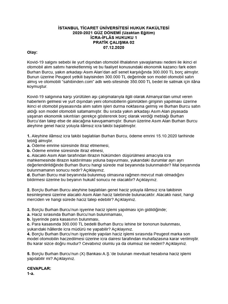 Icra Iflas Pratik 1 Vize Sonrası | PDF