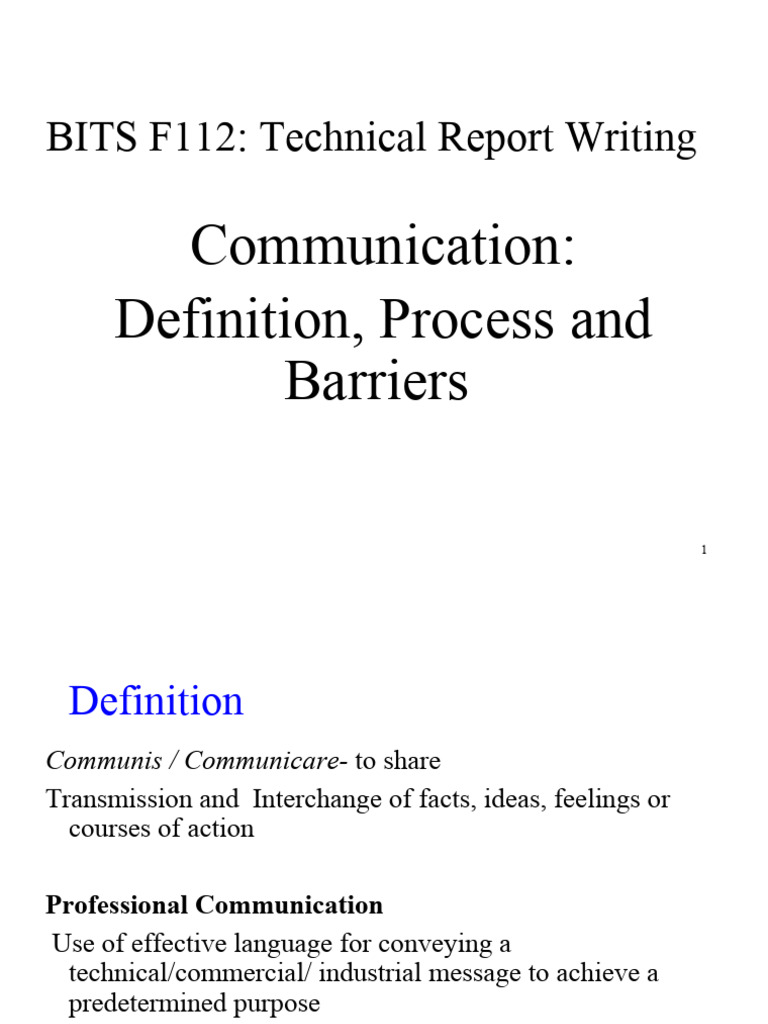 2-3 Communication - Defintion and Process | PDF | Communication | Psychological Concepts